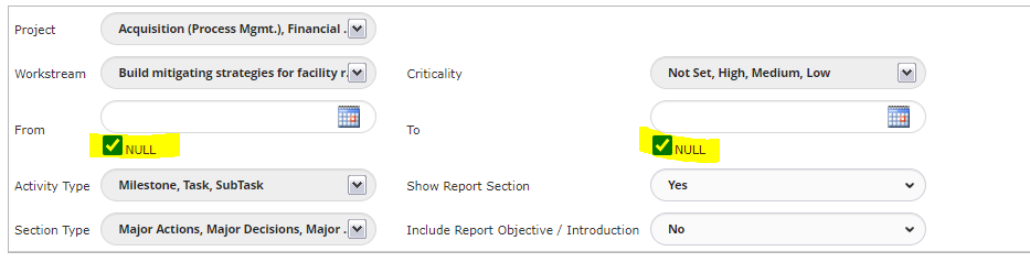 Workstream Status Report (Category Status Report)